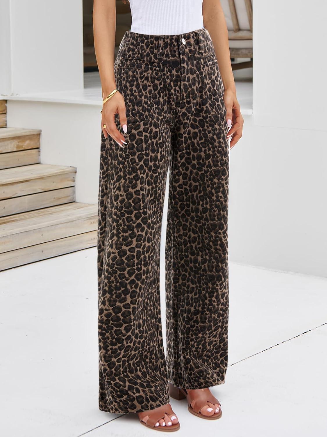 Cicy Bell Womens Wide Leg Jeans High Waisted Stretchy Baggy Loose Denim Casual Pants with ...