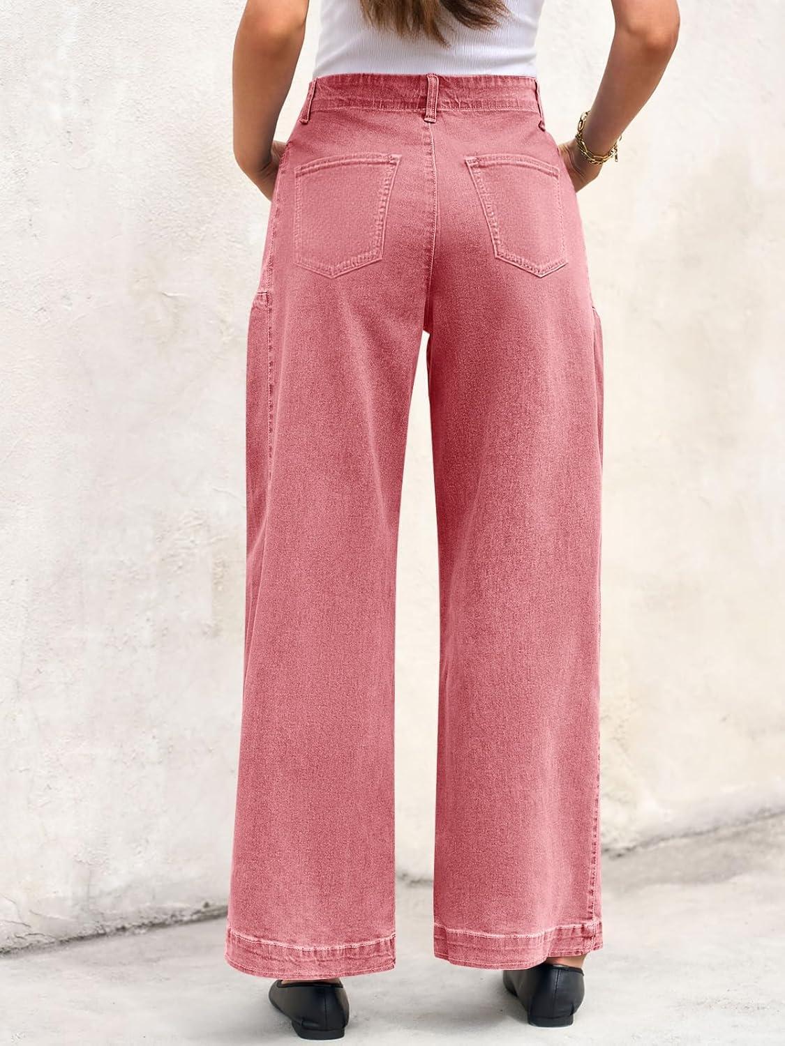 Cicy Bell Womens Wide Leg Jeans High Waisted Stretchy Baggy Loose Denim Casual Pants with ...